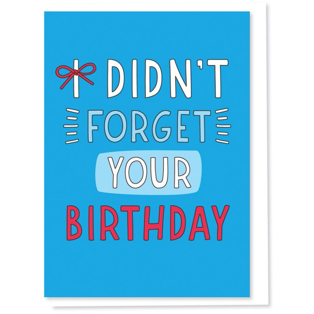 Red Bow Forgot Birthday Card by A Smyth Co – Outer Layer