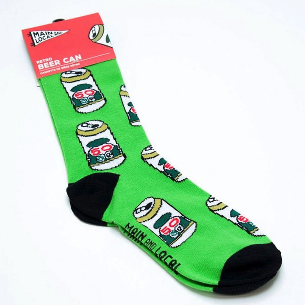 Retro Beer Can Socks by Main and Local – Outer Layer