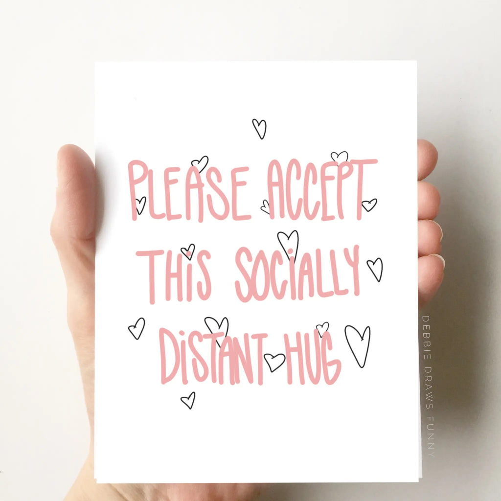 Socially Distant Hug Card by Debbie Draws Funny – Outer Layer