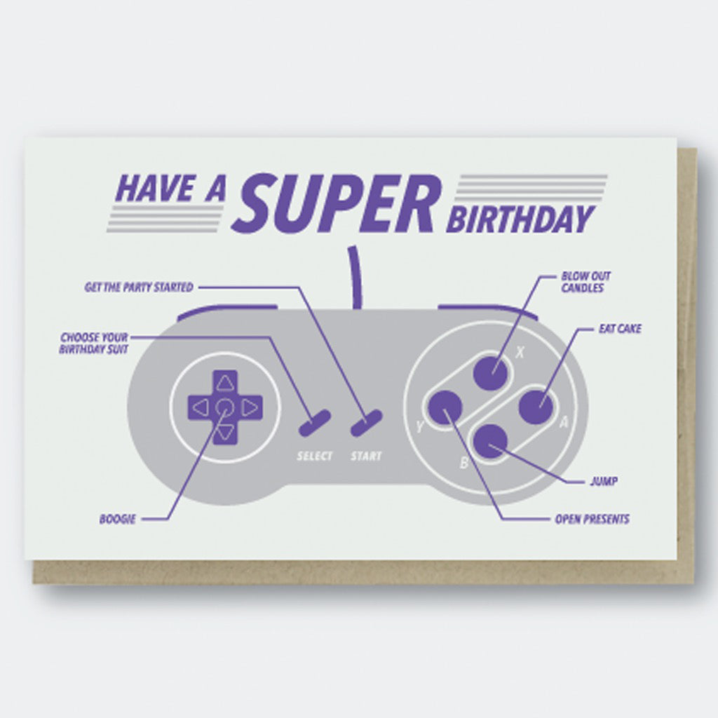Super Nintendo Birthday Card by Pike Street Press – Outer Layer