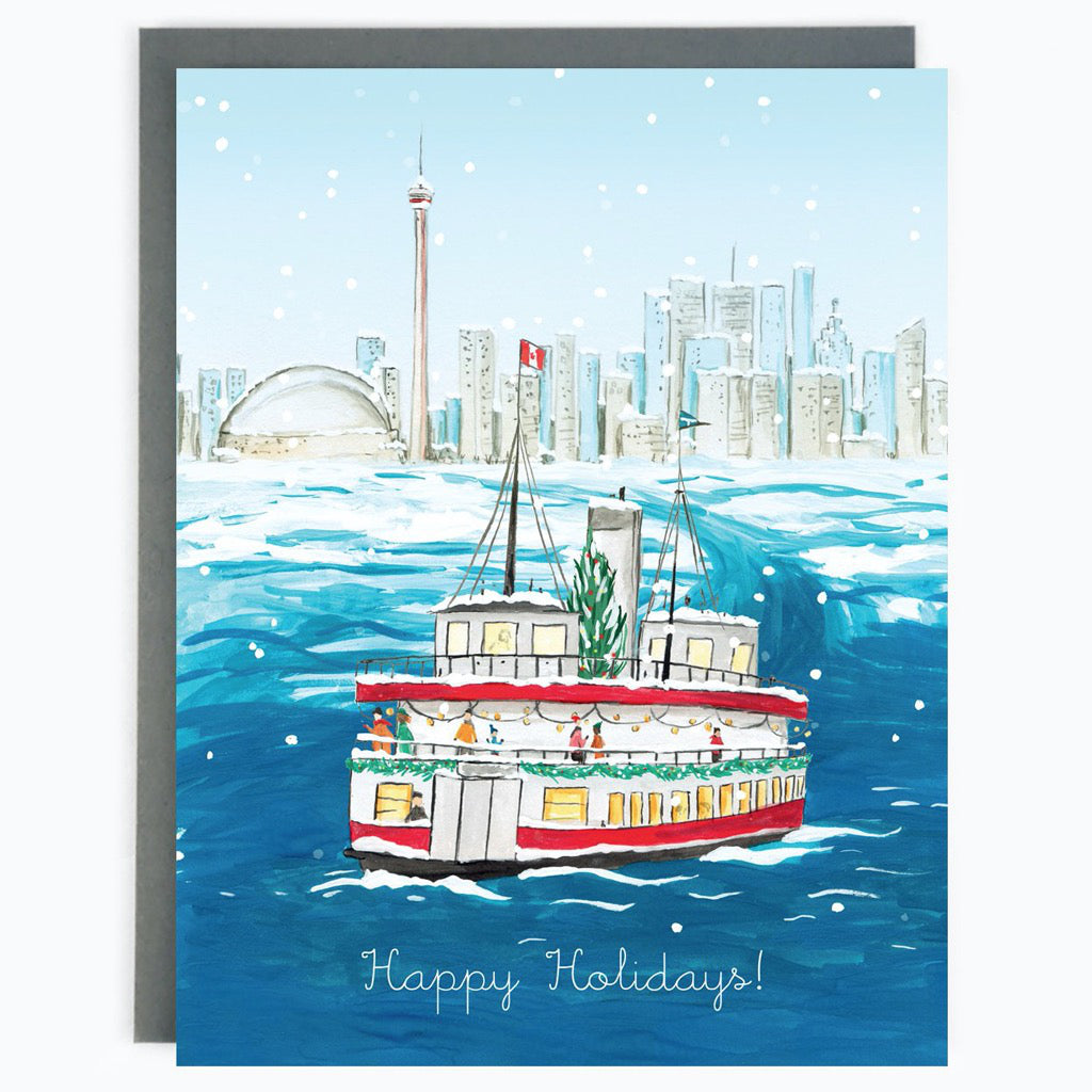 Toronto Island Ferry Holiday Card by Made in Brockton Village – Outer Layer