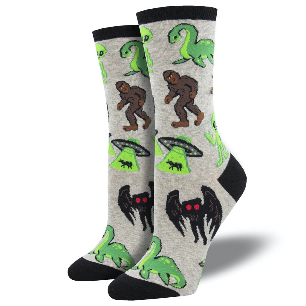 Women's Cryptids Socks Grey Heather by SockSmith – Outer Layer