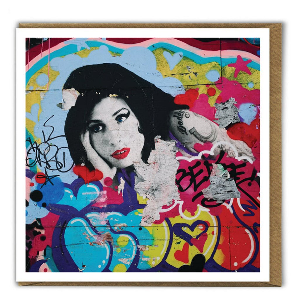 Amy Winehouse Graffiti Art Card by Brain Box Candy – Outer Layer