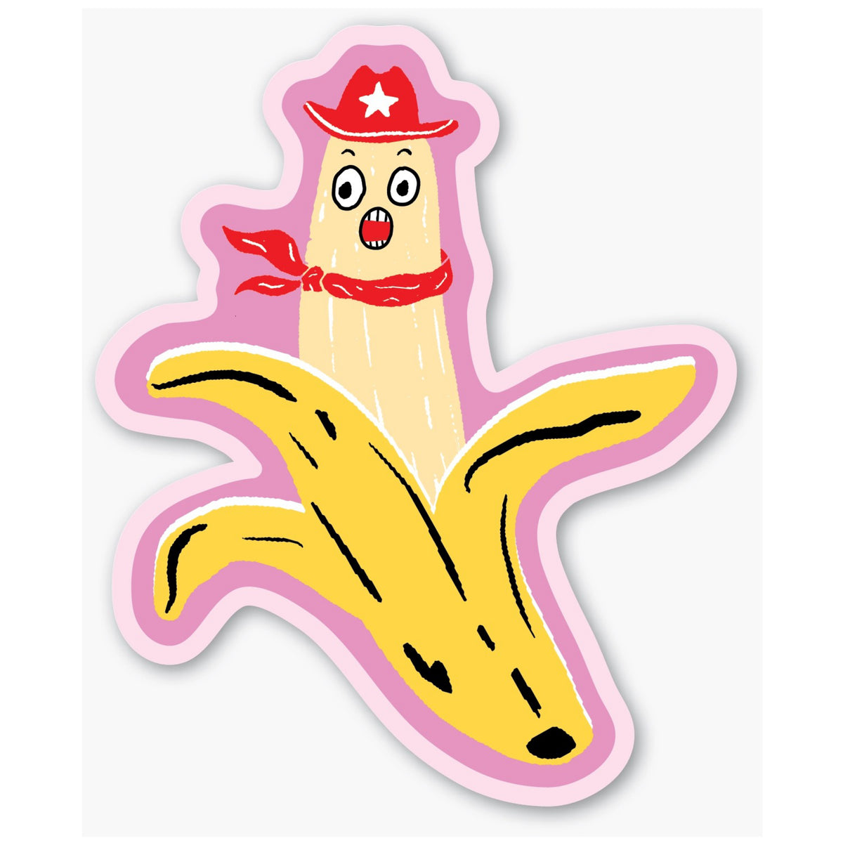 Banana In Cowboy Hat Sticker | Party of One – Outer Layer