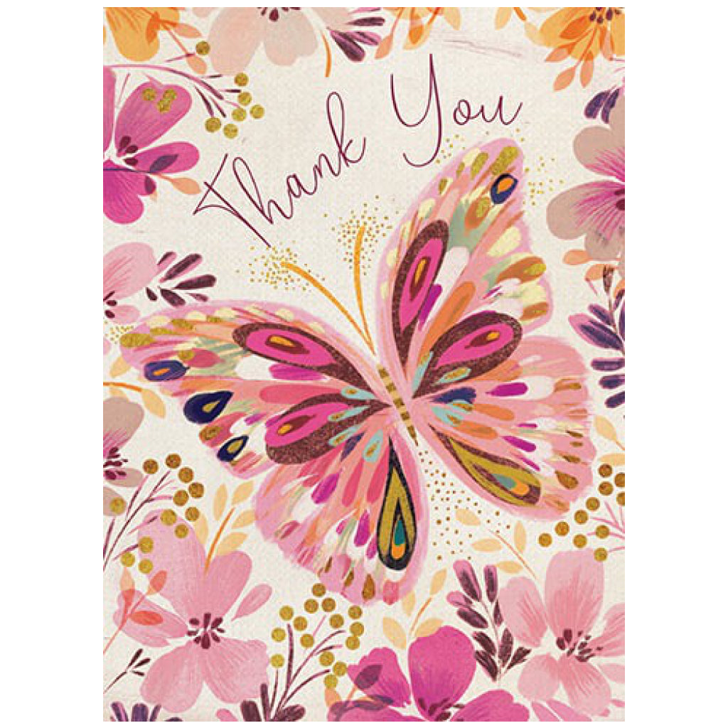 Beautiful Butterfly Thank You Card | Calypso Cards – Outer Layer