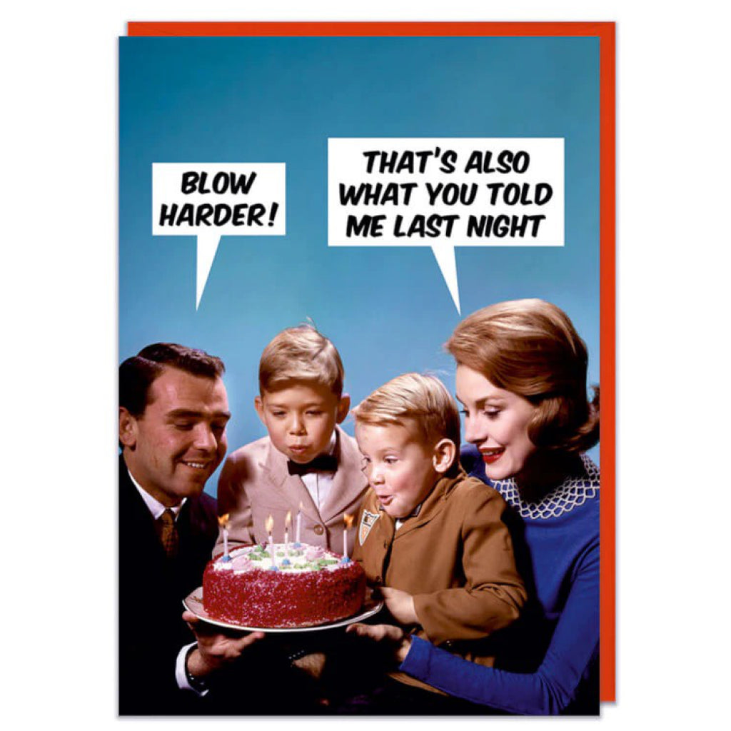 Blow Harder Birthday Card | Dean Morris Cards – Outer Layer