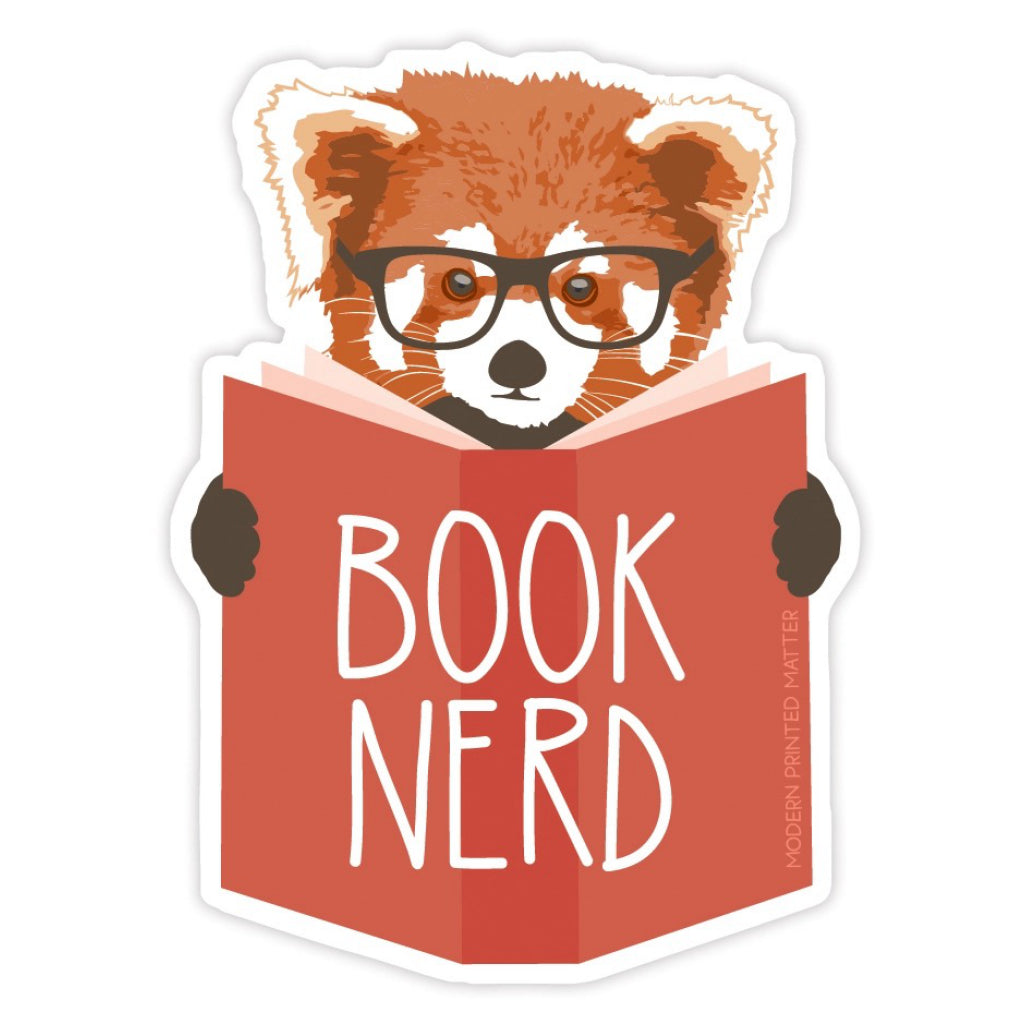 Book Nerd Red Panda Sticker | Modern Printed Matter – Outer Layer