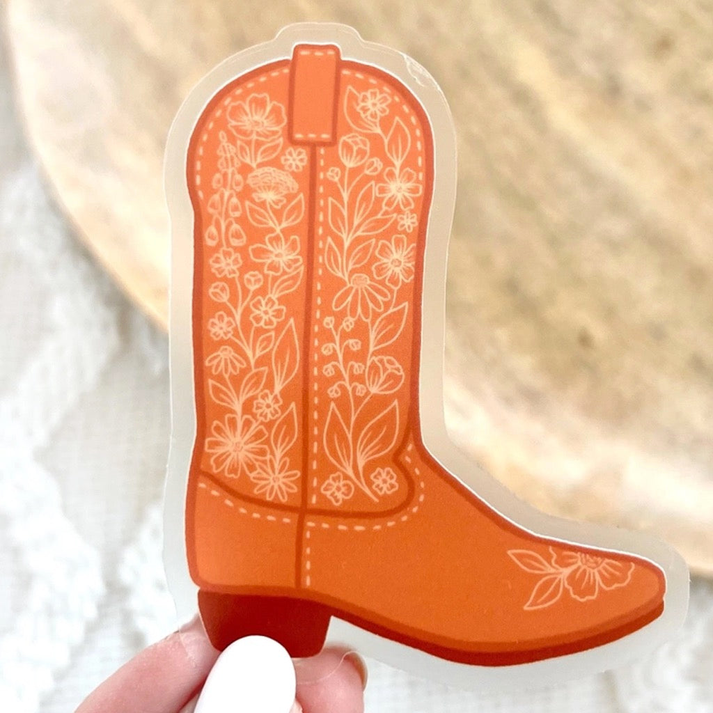 Clear Cowboy Boot Sticker | Elyse Breanne Design – Outer Layer