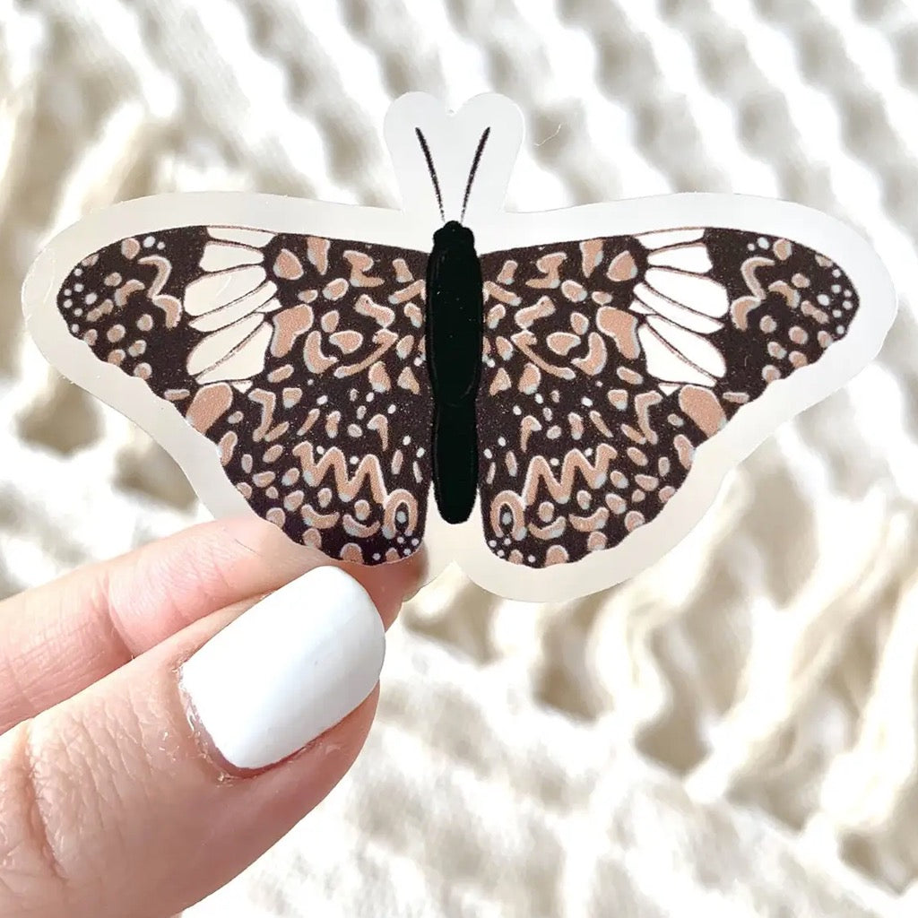 Clear Mosaic Pink and Brown Butterfly Sticker | Elyse Breanne Design ...