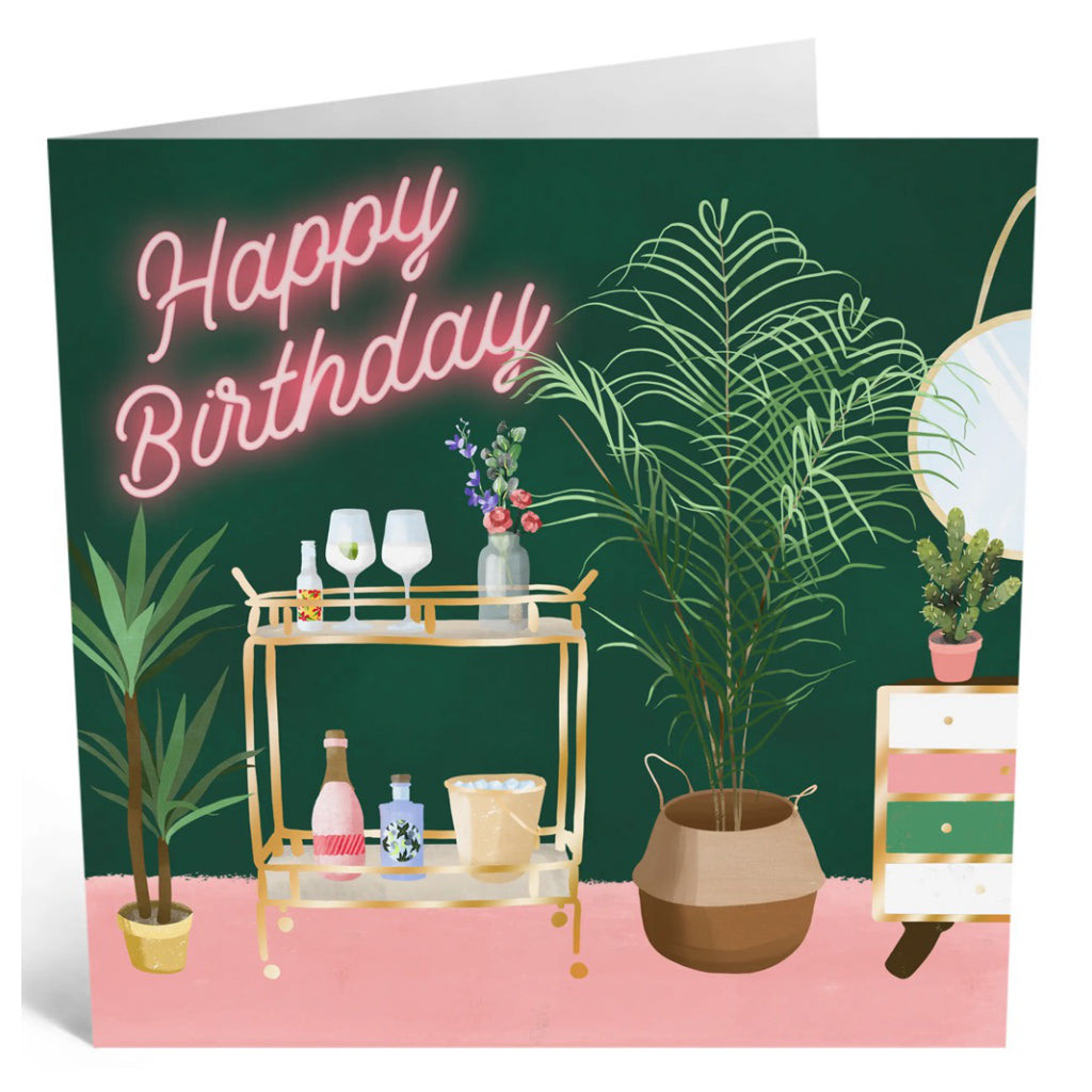 Bar Cart Happy Birthday Card | Central23 – Outer Layer