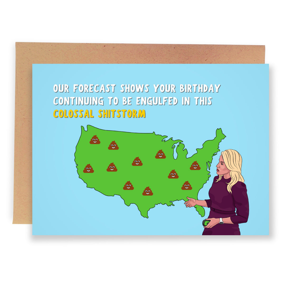 Colossal Shitstorm Birthday Forecast Card | Sleazy Greetings – Outer Layer