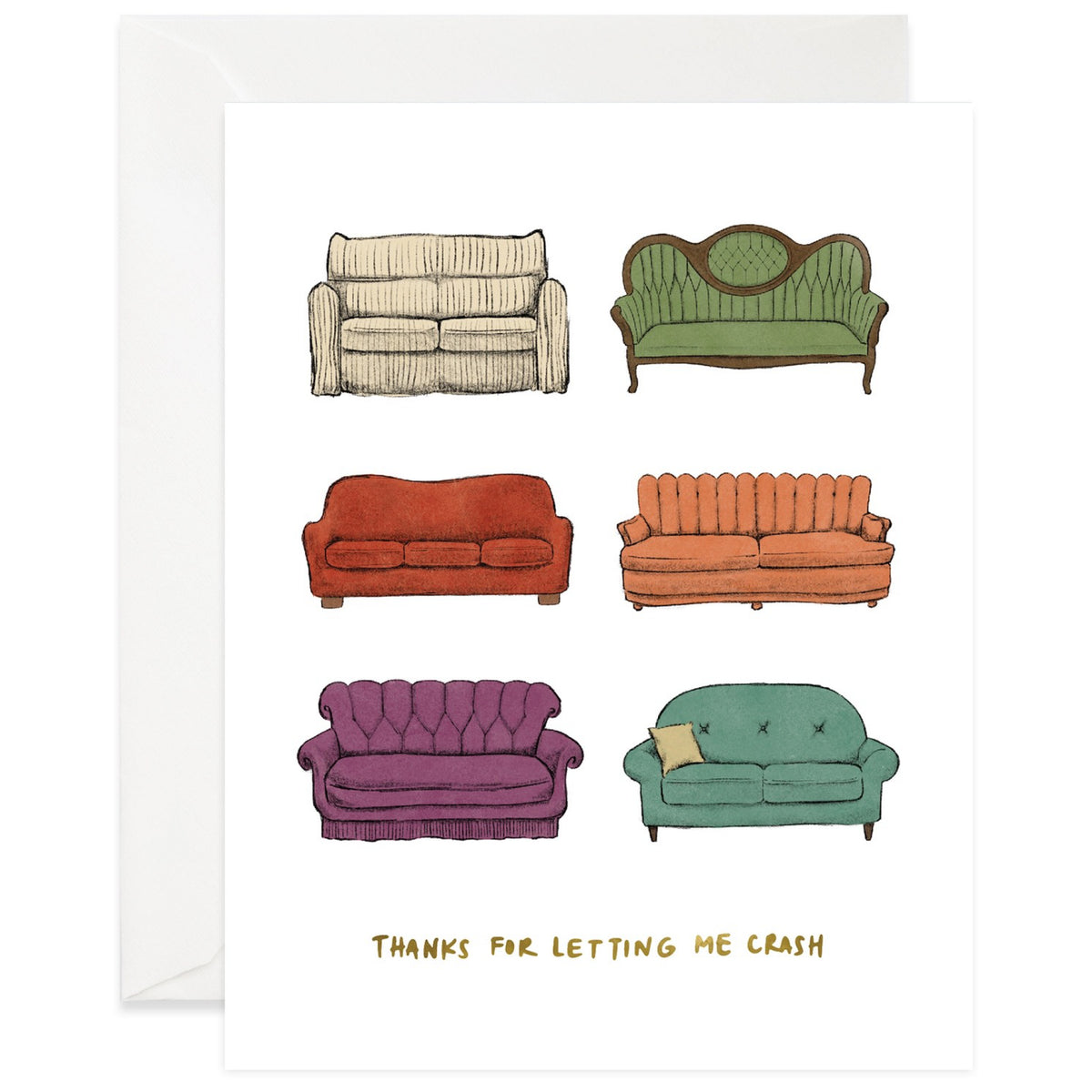 Couch Crash Thank You Card | Good Juju Ink – Outer Layer