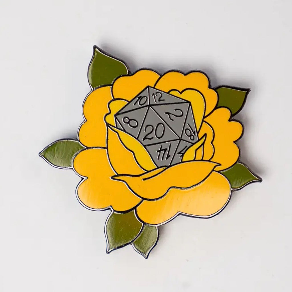 D20 Rose Enamel Pin | Jini & Tonic – Outer Layer