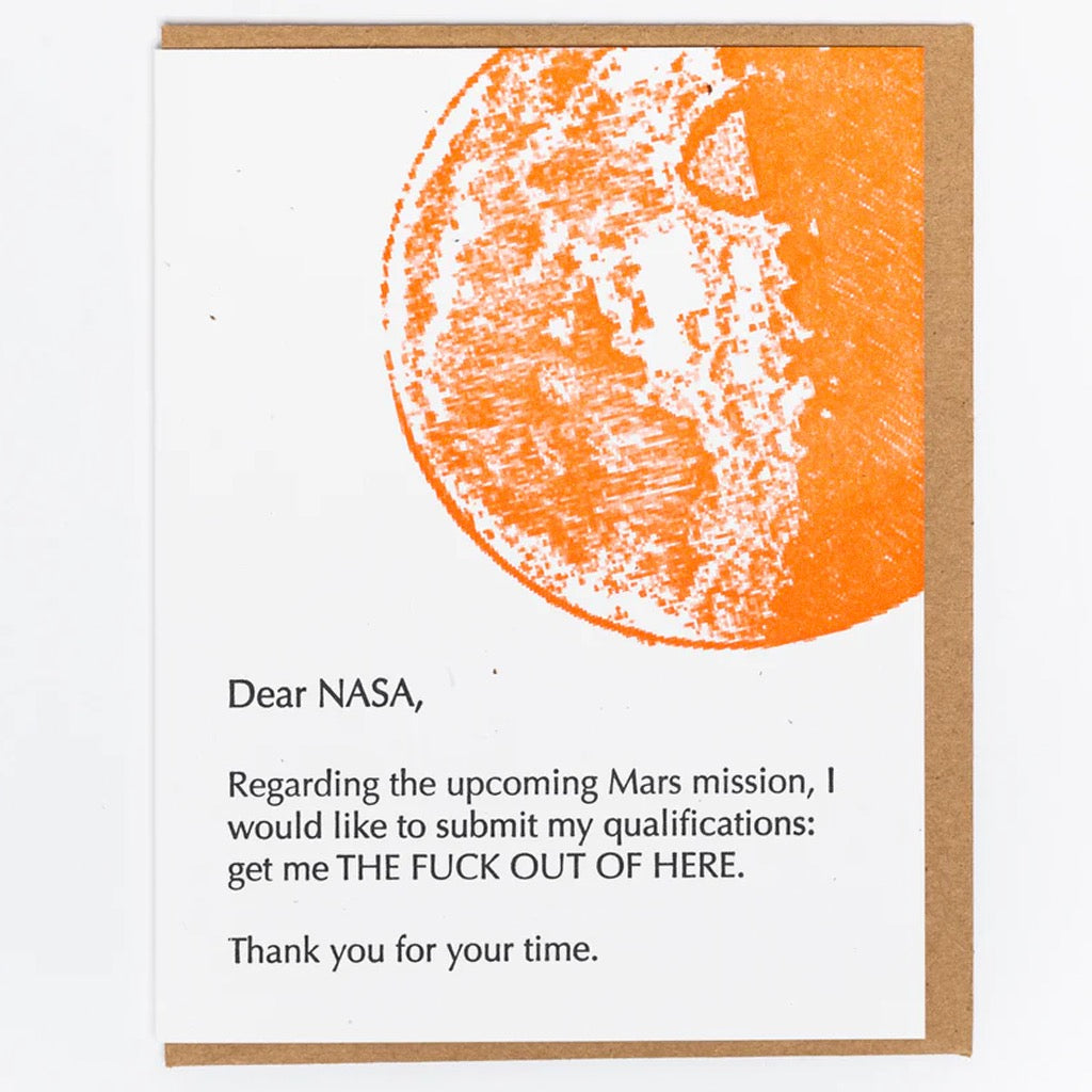 Dear NASA Card | Lady Pilot Letterpress – Outer Layer