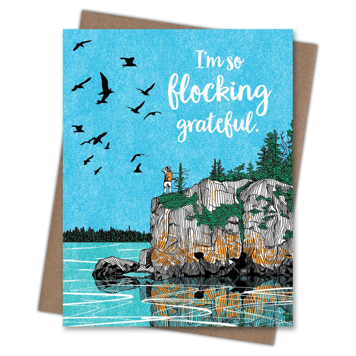 Flocking Grateful Card by Waterknot – Outer Layer