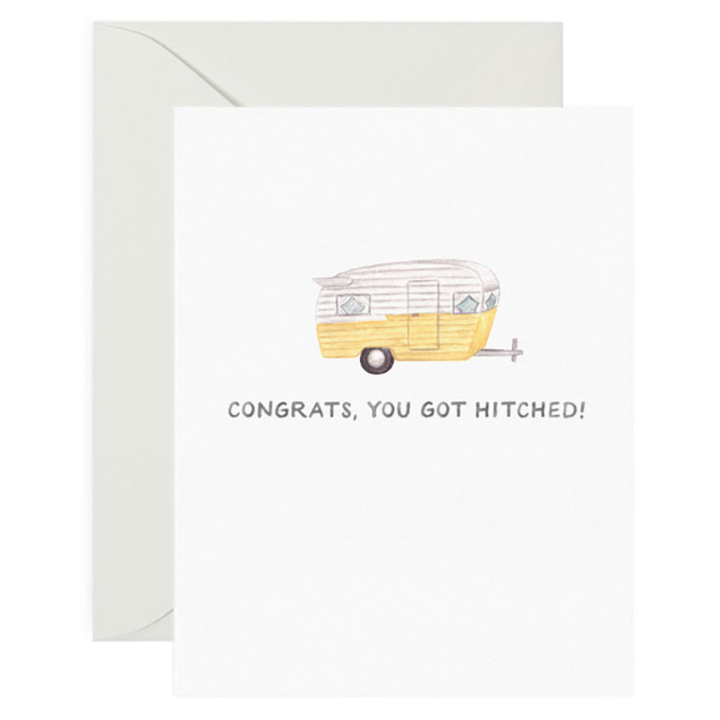 Getting Hitched Camper Wedding Card | Amy Zhang Creative – Outer Layer