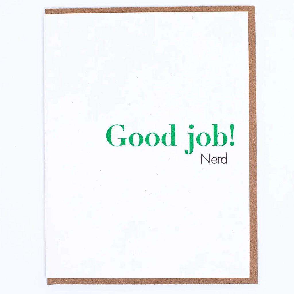 Good Job Nerd Greeting Card | Lady Pilot Letterpress – Outer Layer