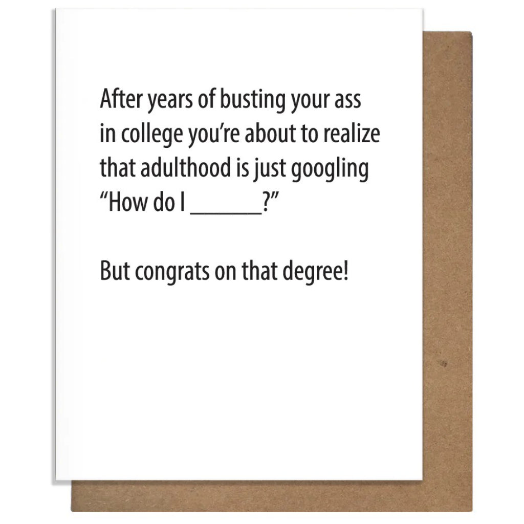 Google Degree Graduation Card | Pretty Alright Goods – Outer Layer