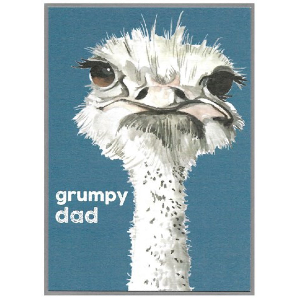 Grumpy Dad Ostrich Card by Cinnamon Aitch – Outer Layer