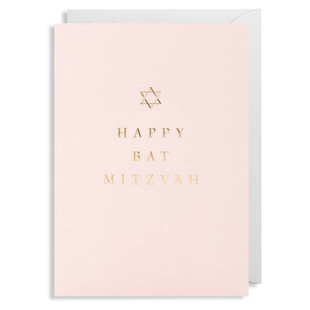 Happy Bat Mitzvah Pink Card | Lagom Design – Outer Layer