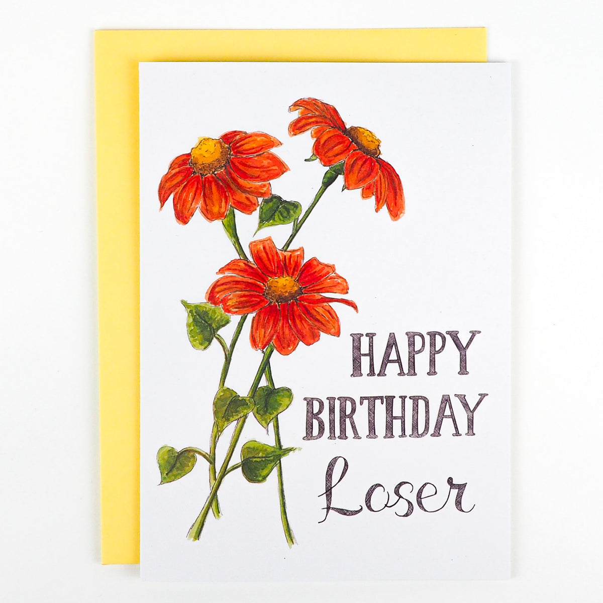 Happy Birthday Loser Floral Card | Naughty Florals – Outer Layer