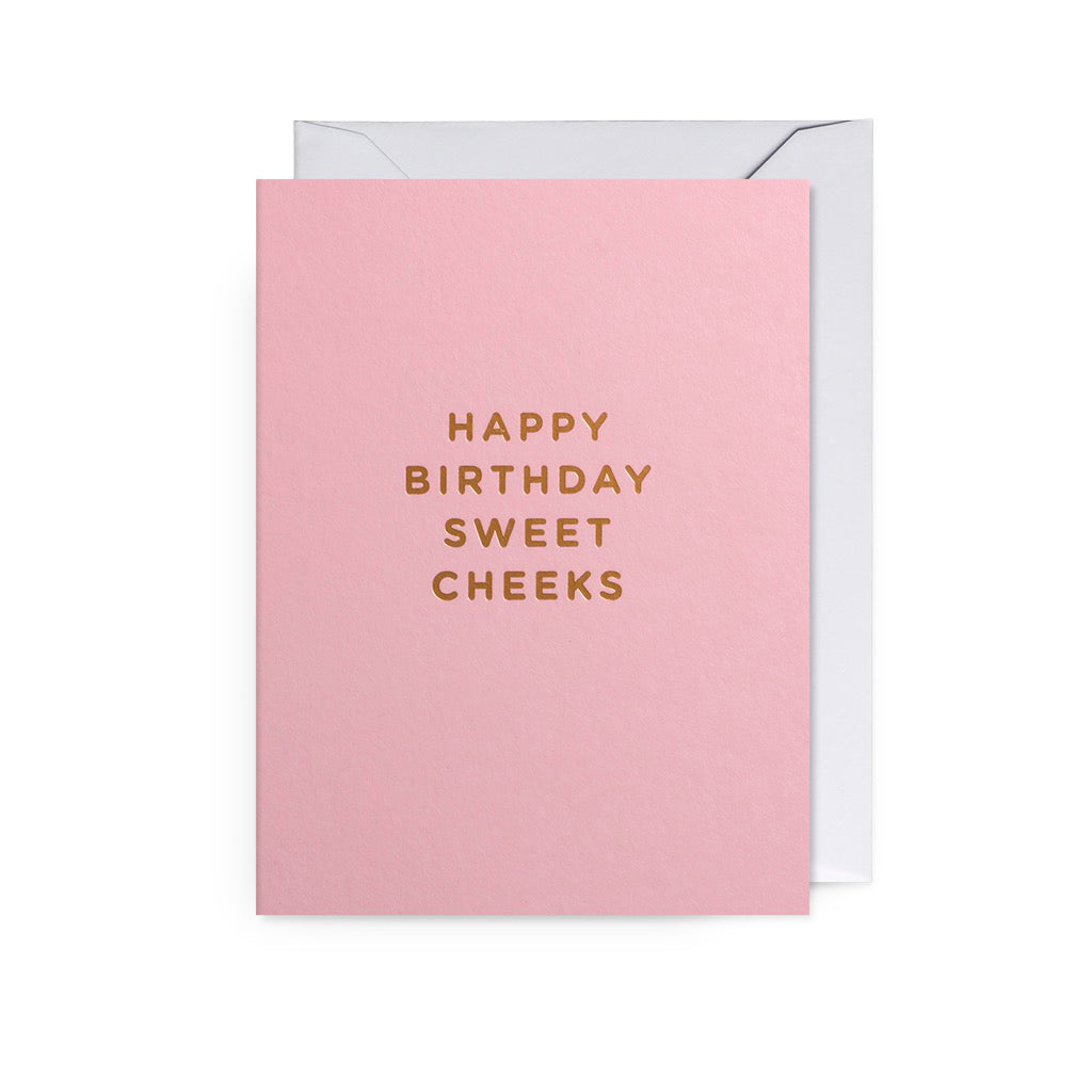 Happy Birthday Sweet Cheeks Mini Card | Lagom Design – Outer Layer