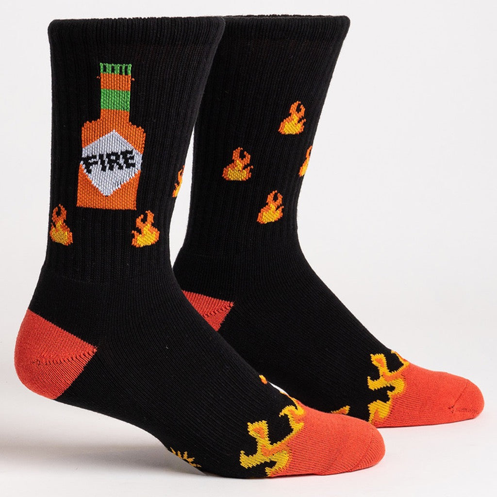Hot Sauce Fire Athletic Ribbed Crew Socks | Sock It To Me – Outer Layer