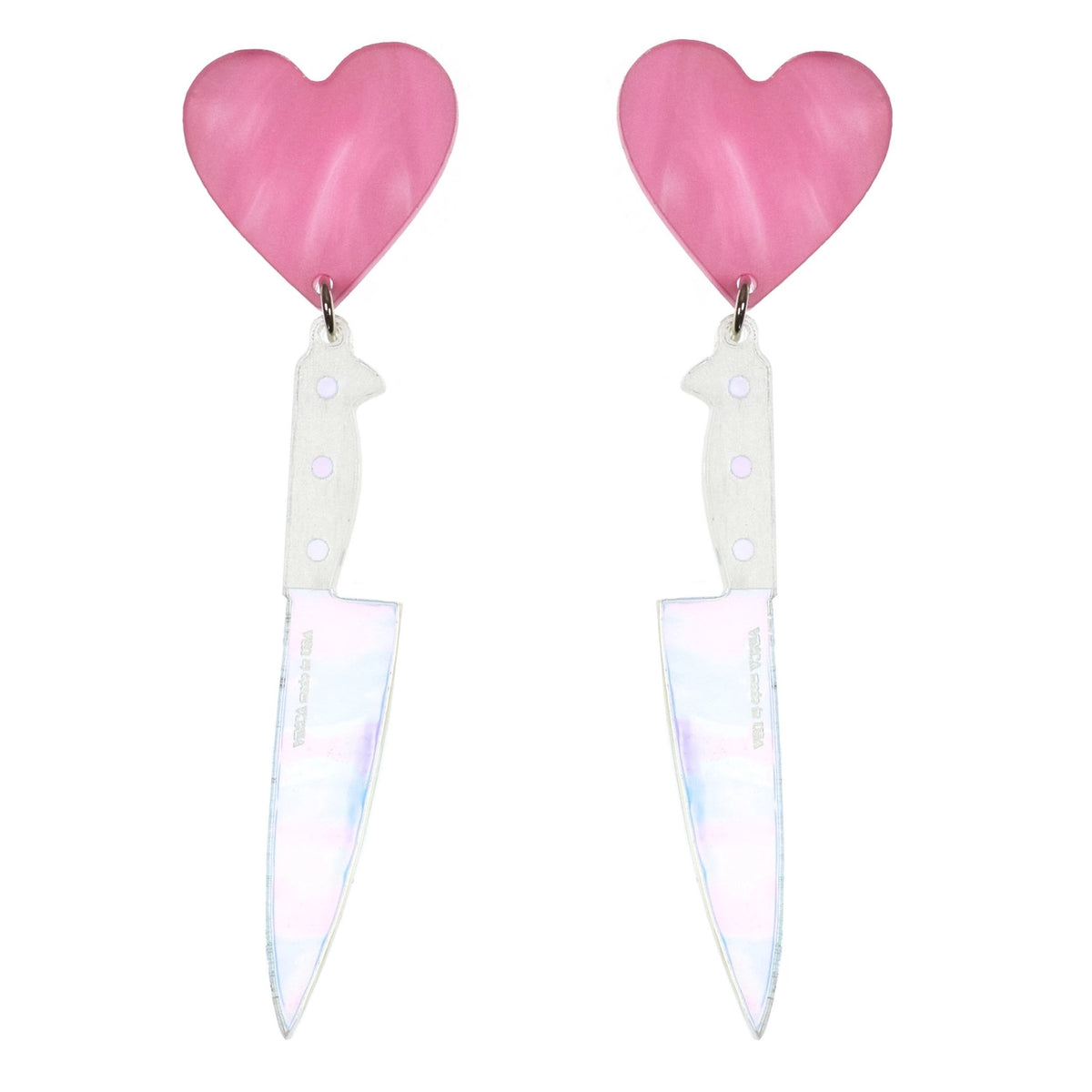 I Heart Knives Earrings Pink | Vinca – Outer Layer