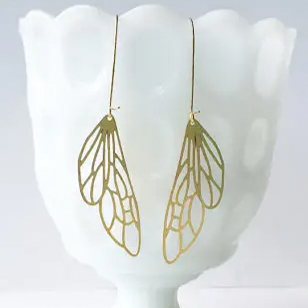 Insect Wing Earrings Gold | A Tea Leaf Jewelry – Outer Layer