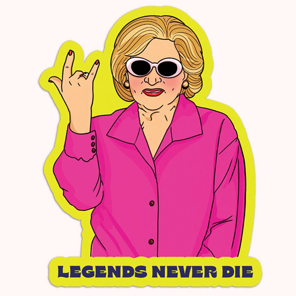 Legends Never Die Betty White Sticker Sticker | Party Mountain Paper ...