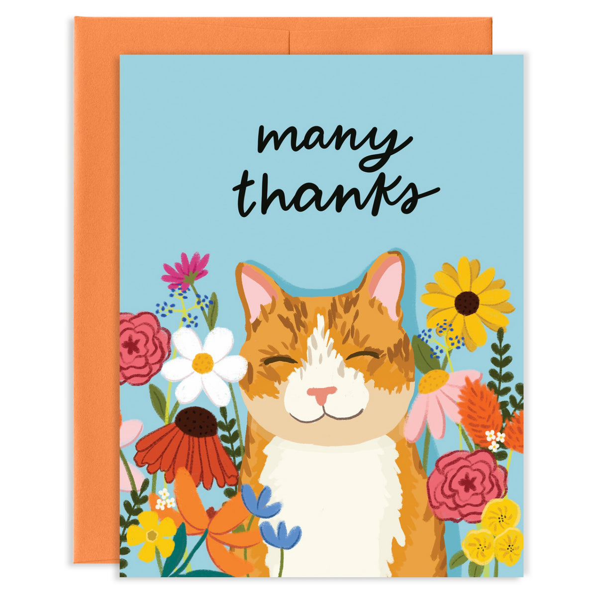 Many Thanks Cat Card | Grey Street Paper – Outer Layer