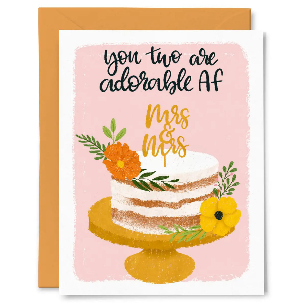 Mrs and Mrs Cake Wedding Card | Paper Bunny Press – Outer Layer