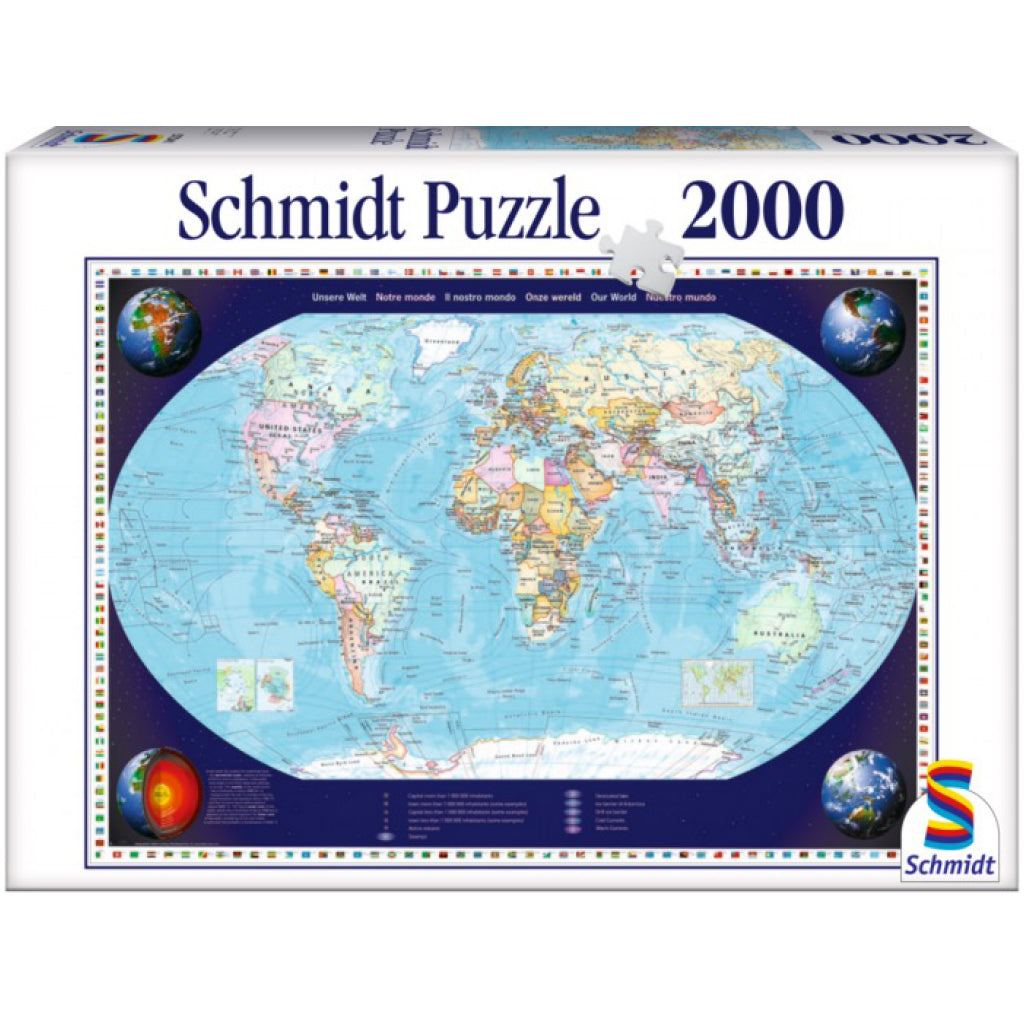 Our World Map 2000 Piece Puzzle by Schmidt Spiele – Outer Layer