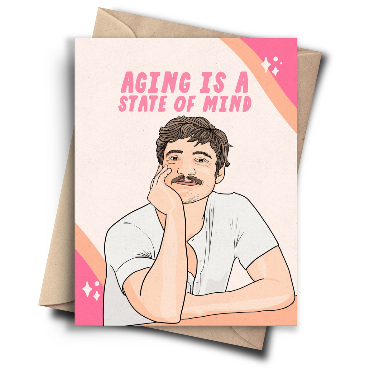 Pedro Pascal State Of Mind Birthday Card | Pop Cult Paper – Outer Layer