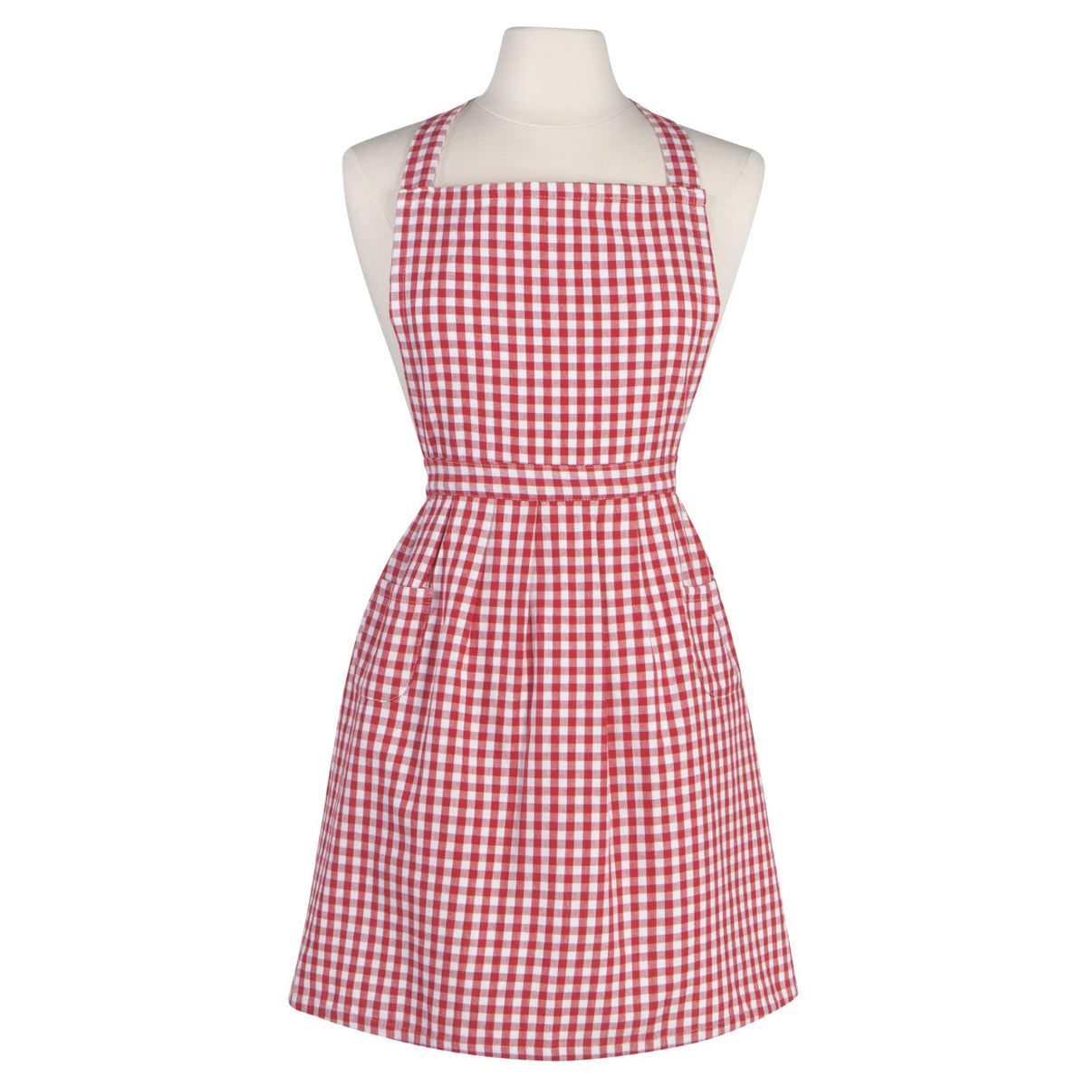 Red Gingham Classic Apron | Danica – Outer Layer