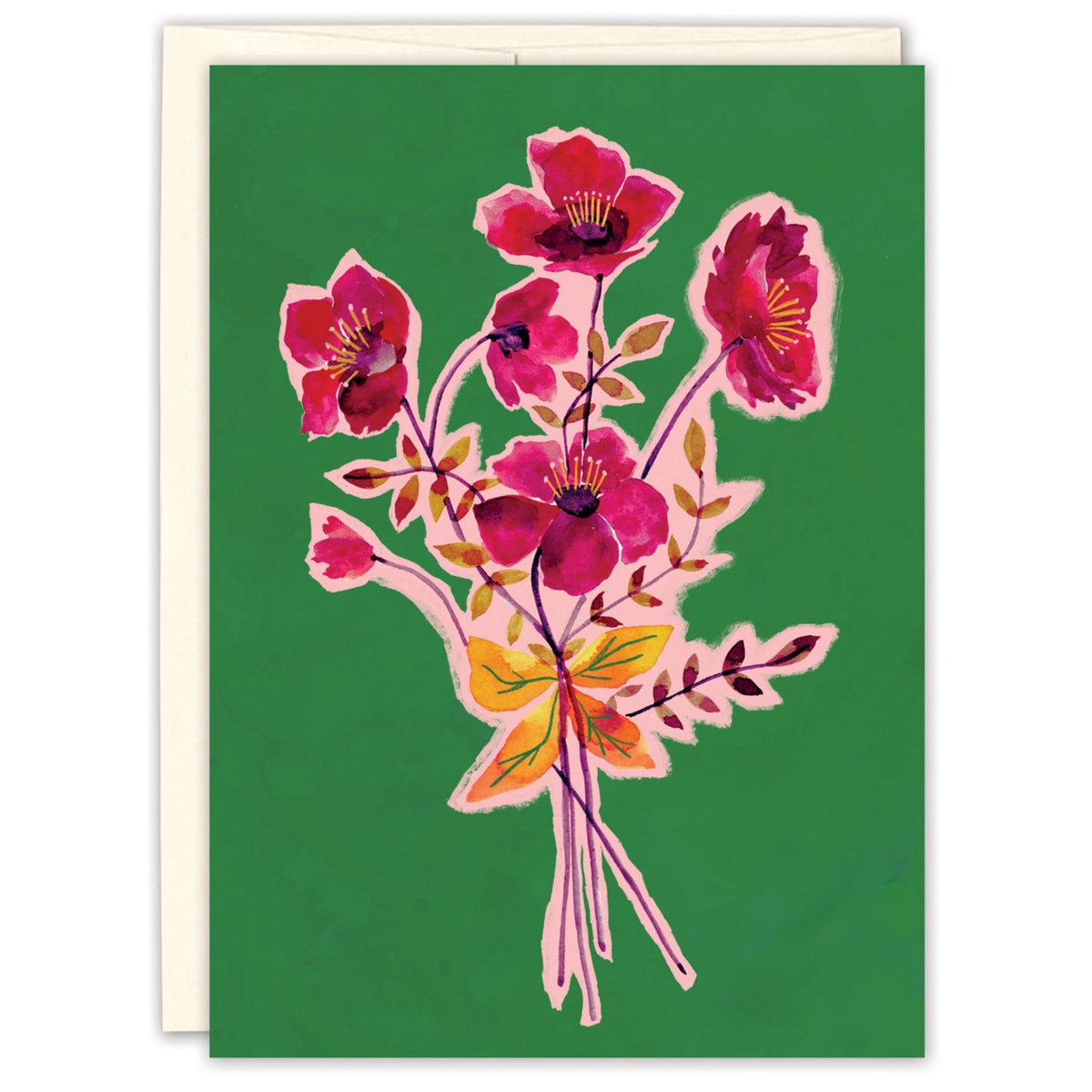 Red Posies Blank Card | Biely & Shoaf – Outer Layer