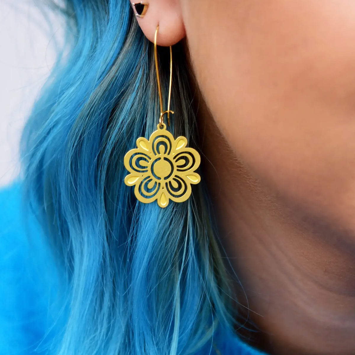 Retro Pyrex Flower Earrings Butterfly Gold Pattern | A Tea Leaf Jewelry ...