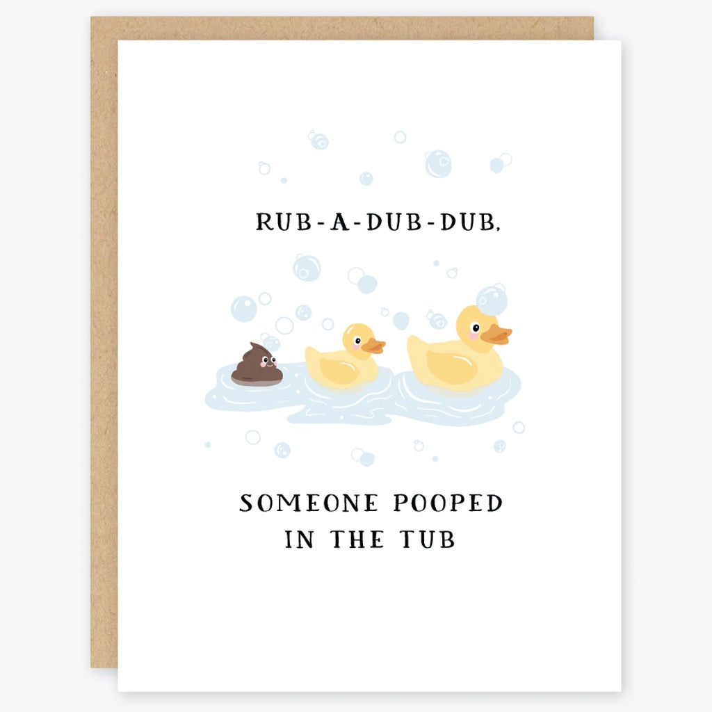 Rub-a-dub Baby Card | Party of One – Outer Layer