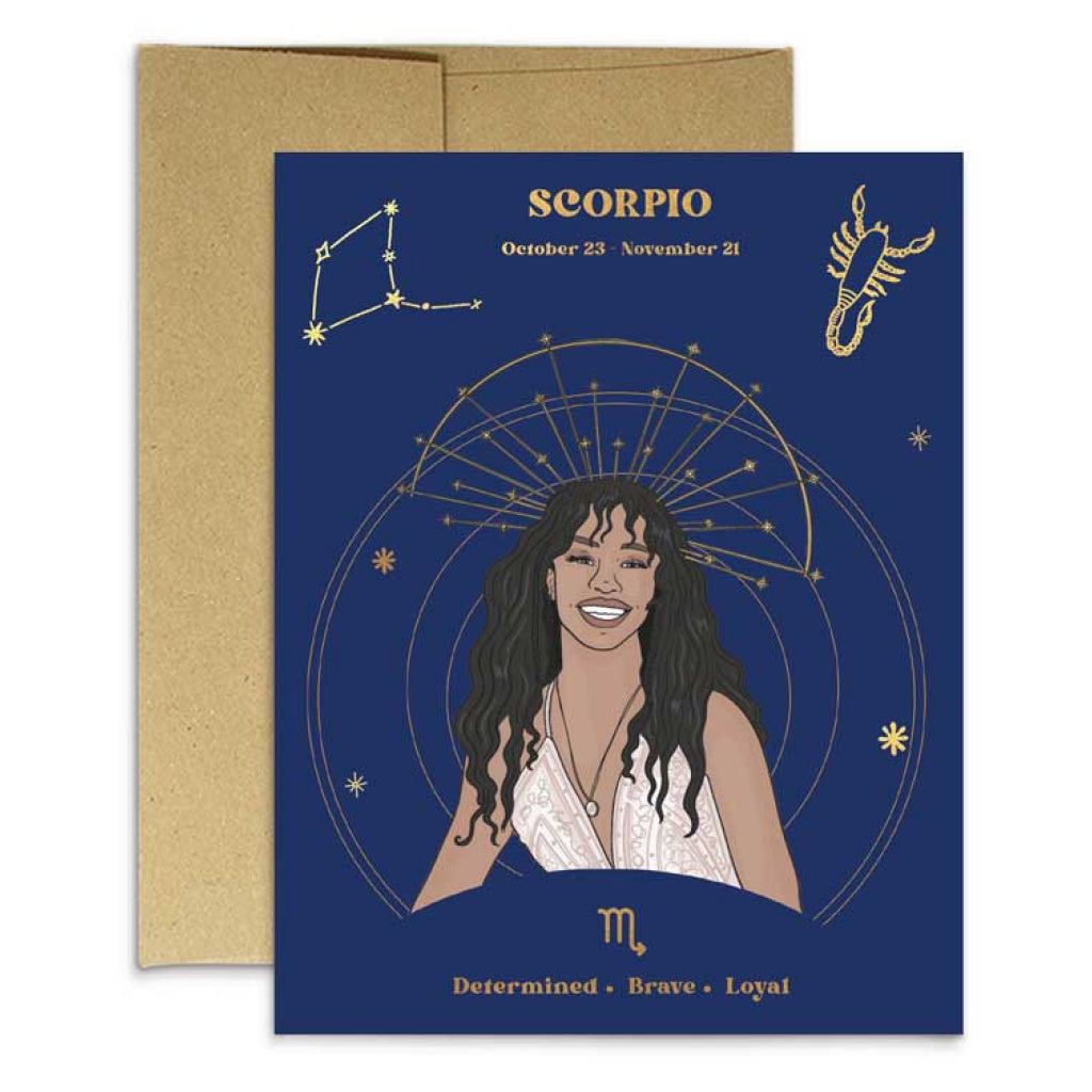 Scorpio Star Sign Pop Culture Zodiac Card | Party Mountain Paper ...