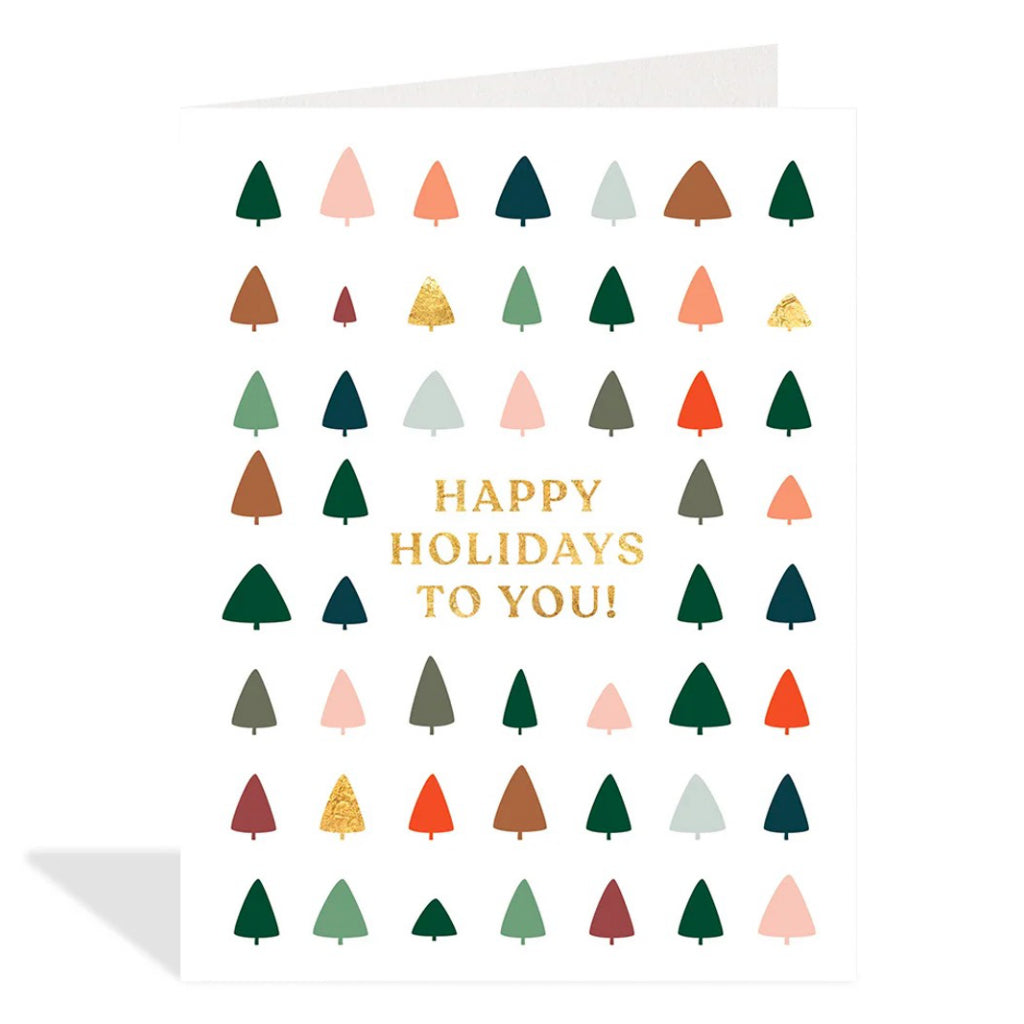 Small Colourful Trees Cello Pack of Holiday Cards | Halfpenny Postage ...