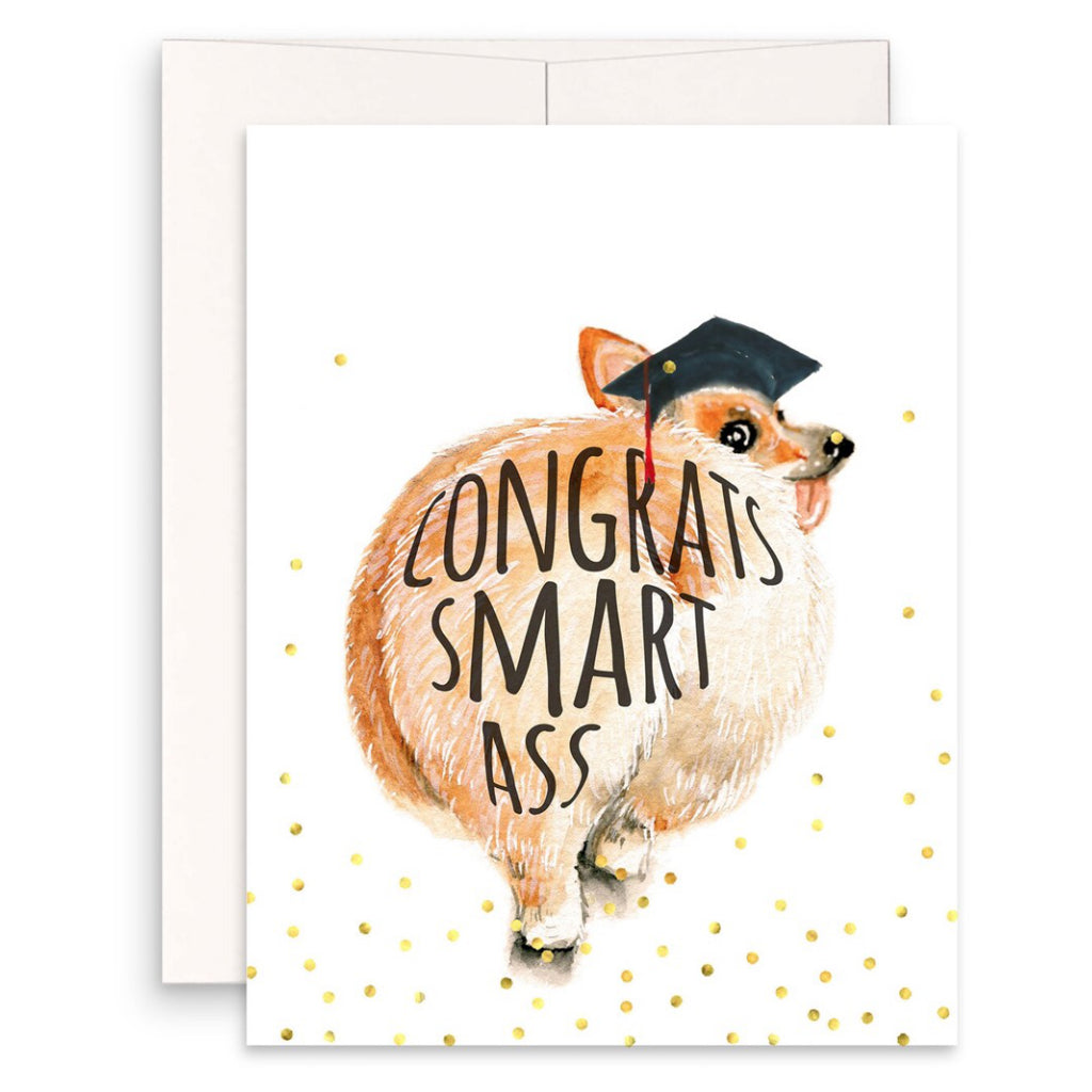 Smart Ass Corgi Graduation Card | Liyana Studio – Outer Layer
