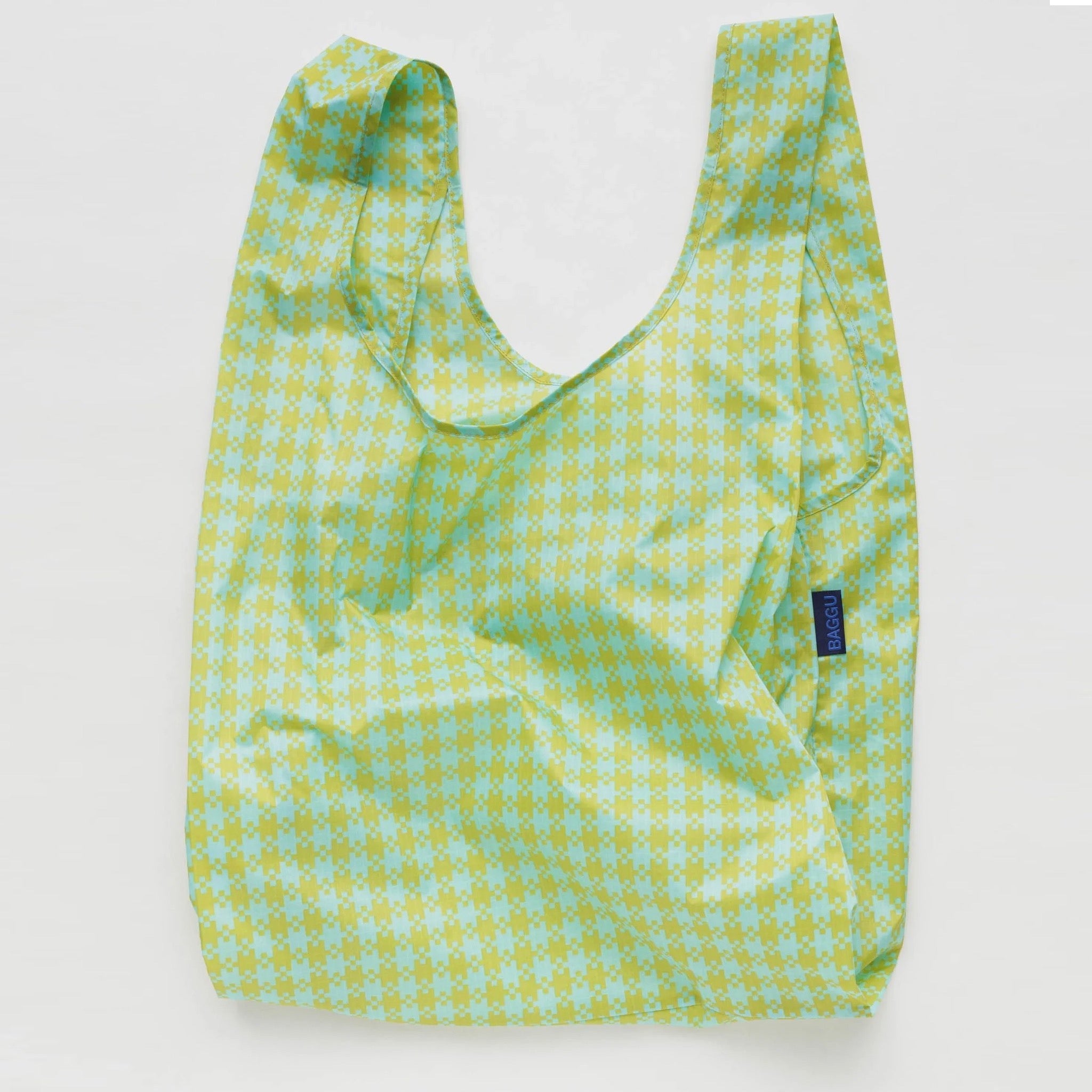 Standard Baggu Mint Pixel Gingham | Baggu – Outer Layer