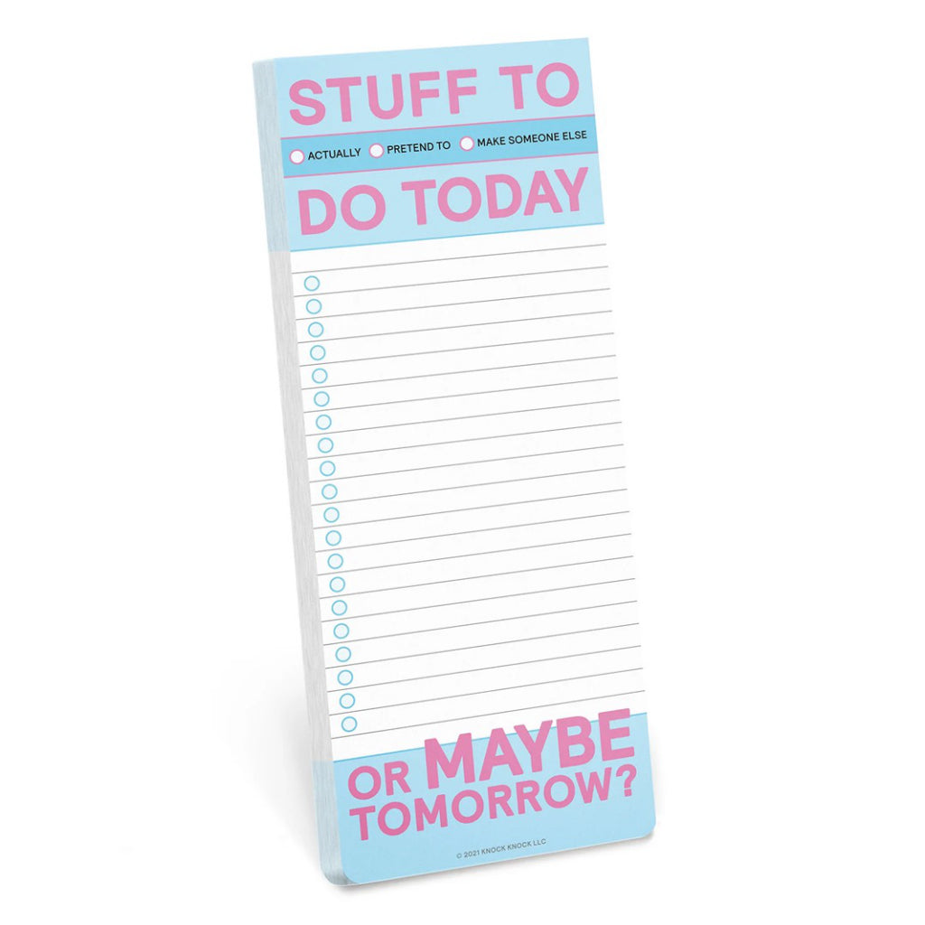 Stuff To Do Today Make-a-List Pad | Knock Knock – Outer Layer