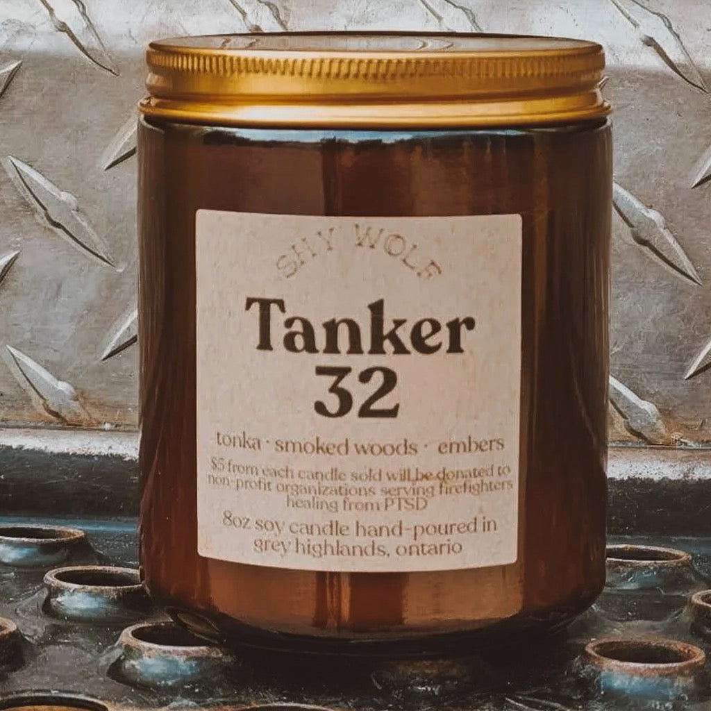 Tanker 32 Firefighter Candle | Shy Wolf Candles – Outer Layer