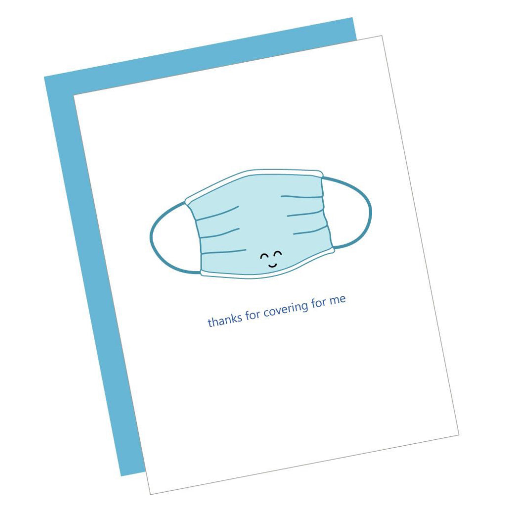 Thanks For Covering For Me Facemask Card by Queenie's Cards – Outer Layer