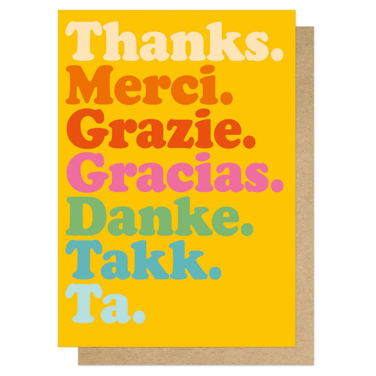 Thanks Merci Grazie Card | East End Prints – Outer Layer