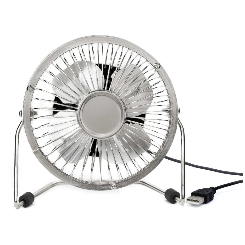 USB Metal Desk Fan Silver by Kikkerland | Unique Office Gifts – Outer Layer