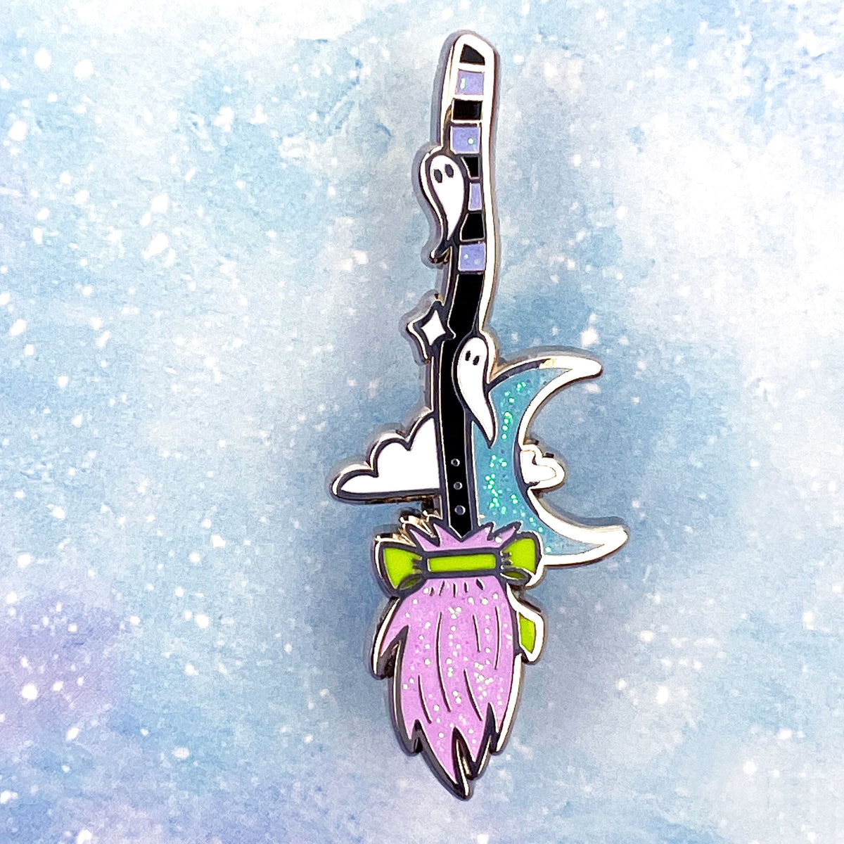 Witch Broom Enamel Pin | Band of Weirdos – Outer Layer